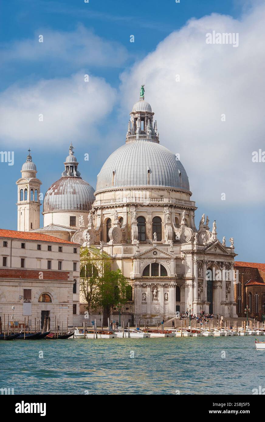 Baroque architecture in Venice. Beautiful and iconic dome of Salute ...