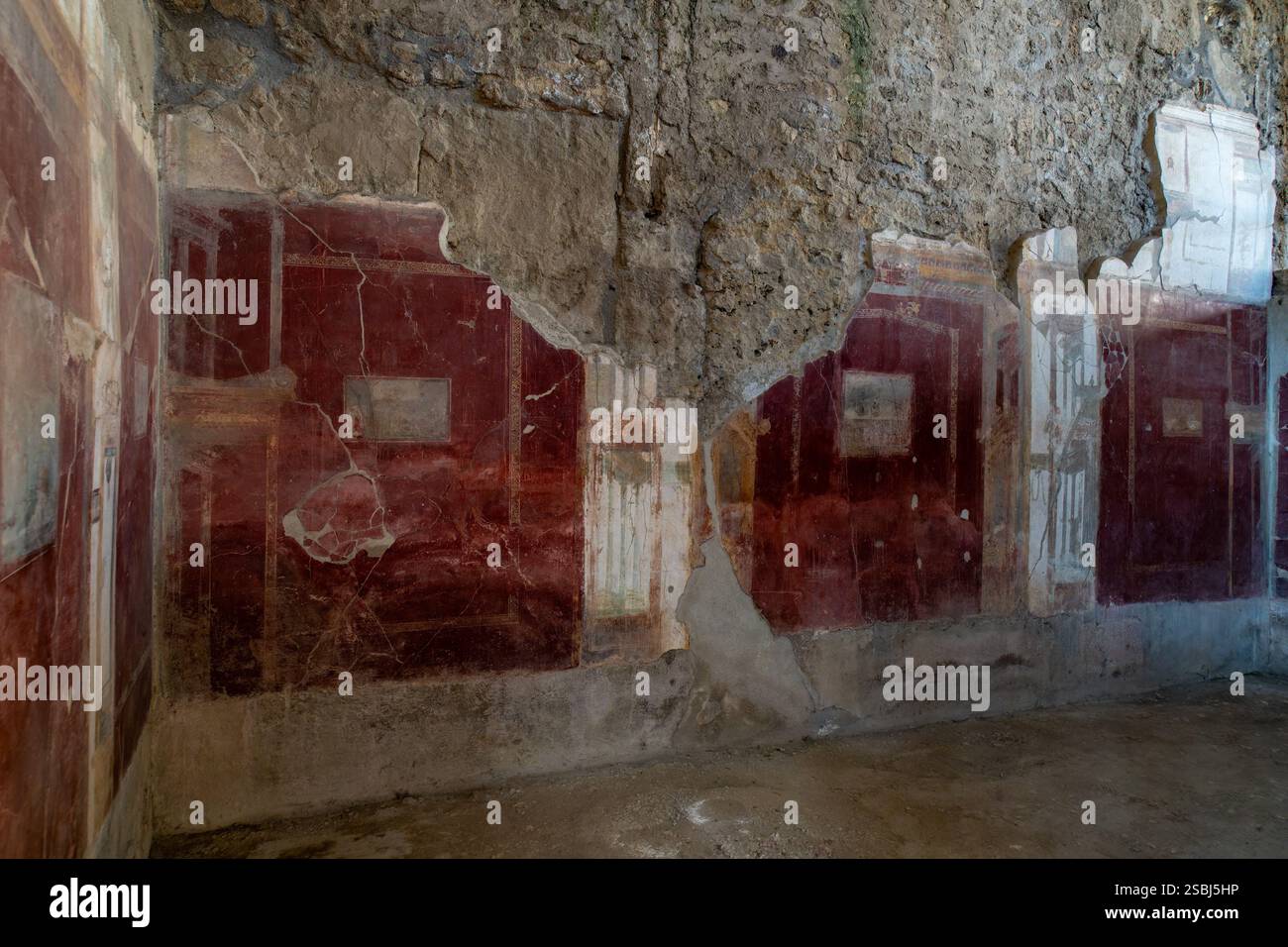Colorful frescoes in the House of the Lararium of Achilles, Building I ...
