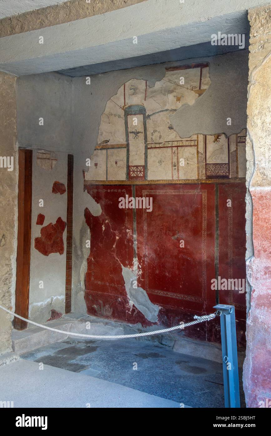 Colorful fresco in the Fullery of Stephanus, Building I.6.7, in the ...