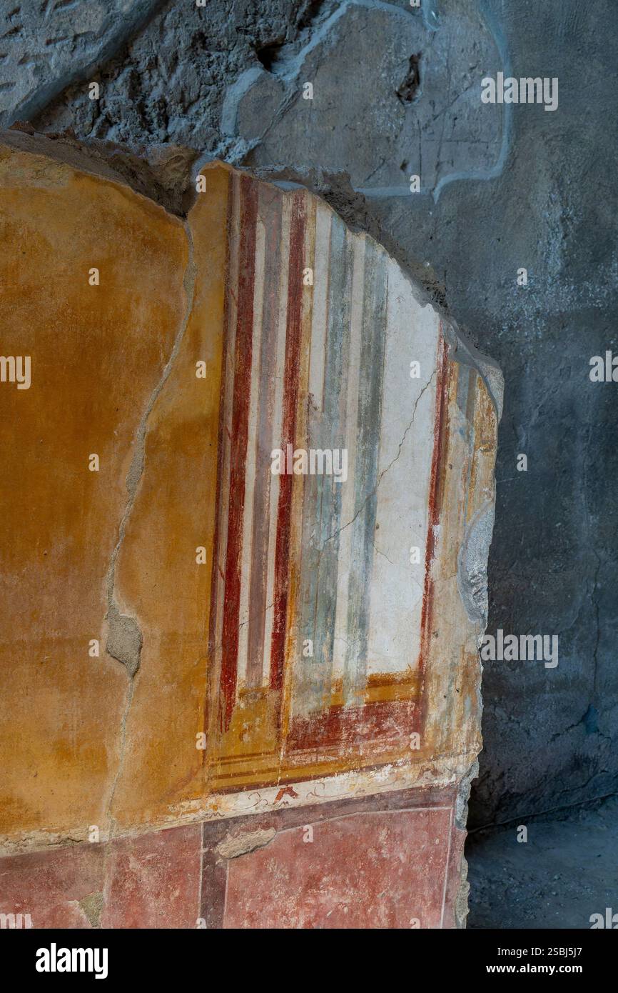 Colorful frescoes in the House of the Lararium of Achilles, Building I ...
