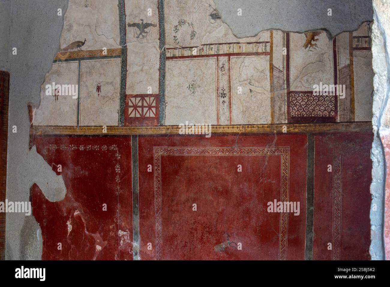 Colorful fresco in the Fullery of Stephanus, Building I.6.7, in the ...