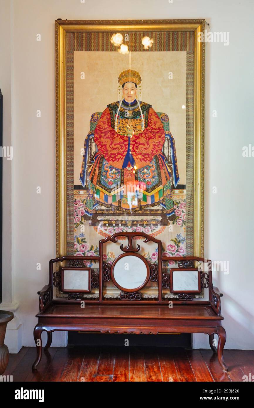 Portrait of Madam Tan Geok Im, the 2nd wife of the Chinese tycoon Chung ...