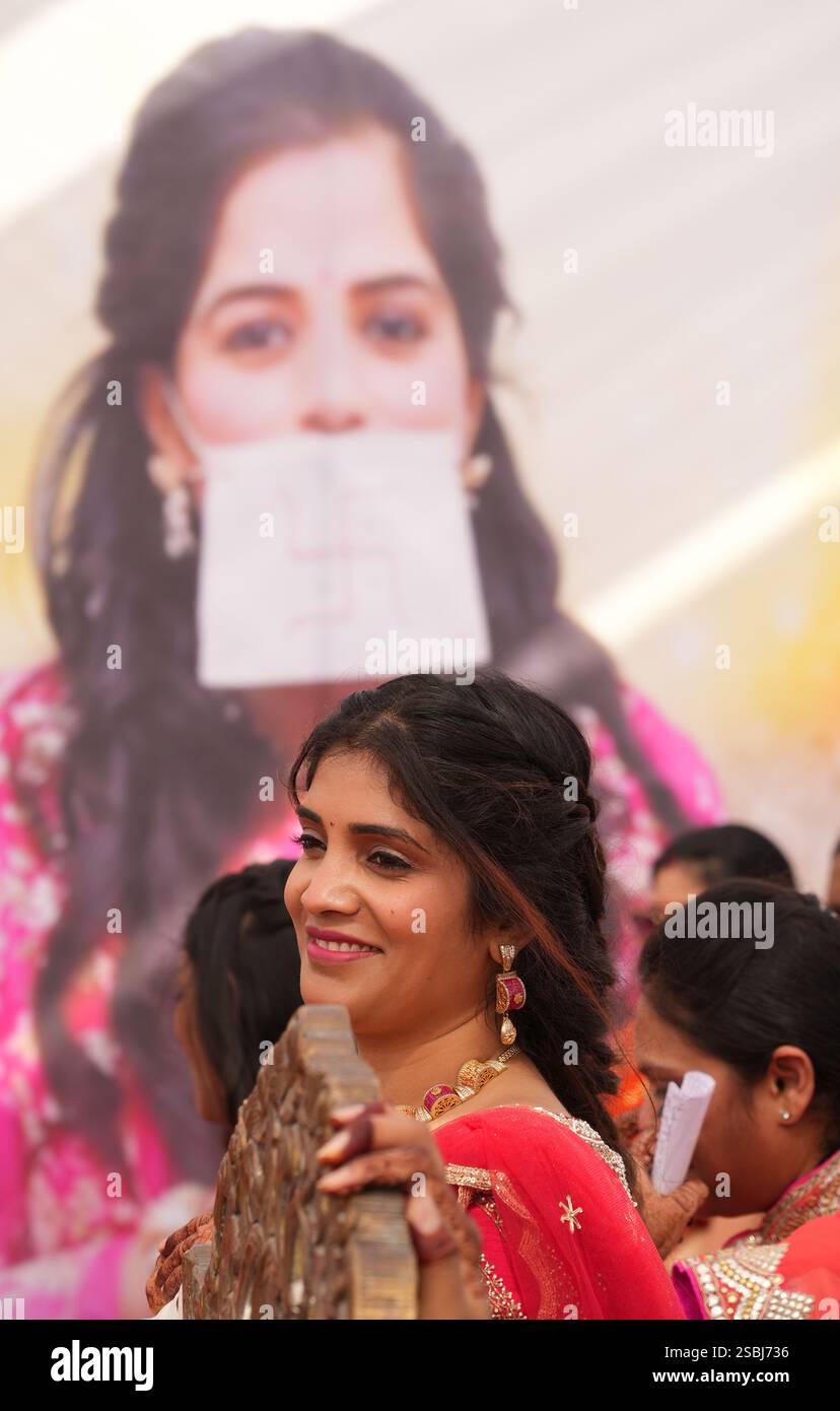 Beawar, Rajasthan, India, February 3, 2025: Indian women during jain ...