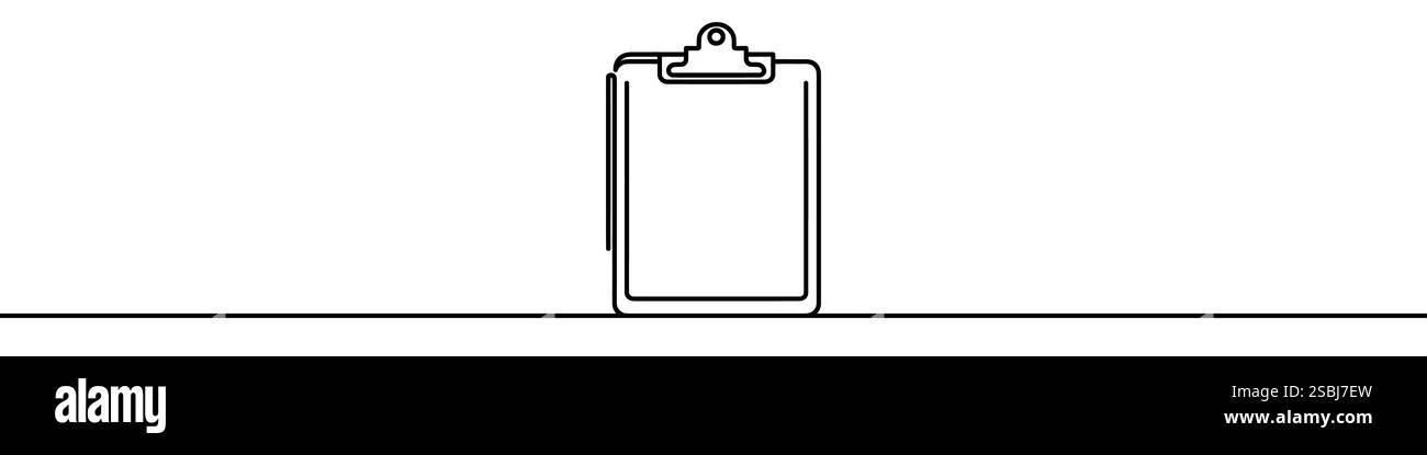 One continuous line illustration of a checklist, isolated on white ...