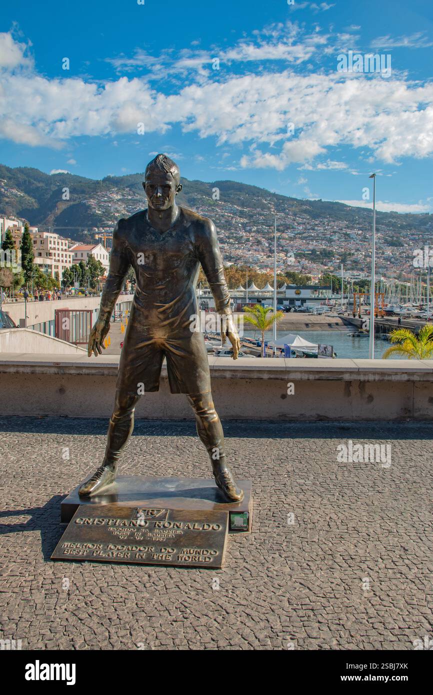 Cristiano Ronaldo’s statue overlooking Funchal, celebrating Madeira’s ...