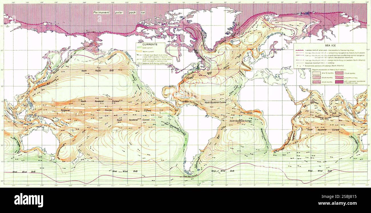 Ocean currents and sea ice map hi-res stock photography and images - Alamy