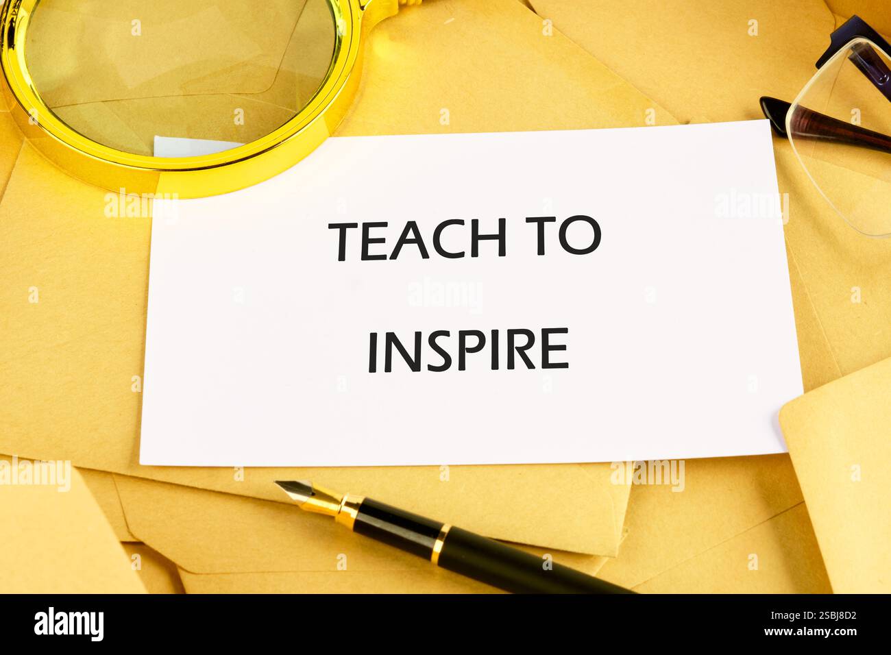 Motivational message encourages teaching and learning, surrounded by ...