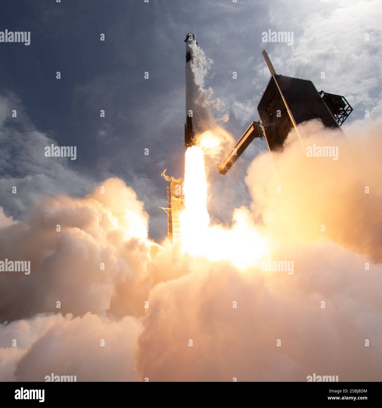 A SpaceX Falcon 9 rocket launched on NASA's SpaceX Demo-2 mission to ...