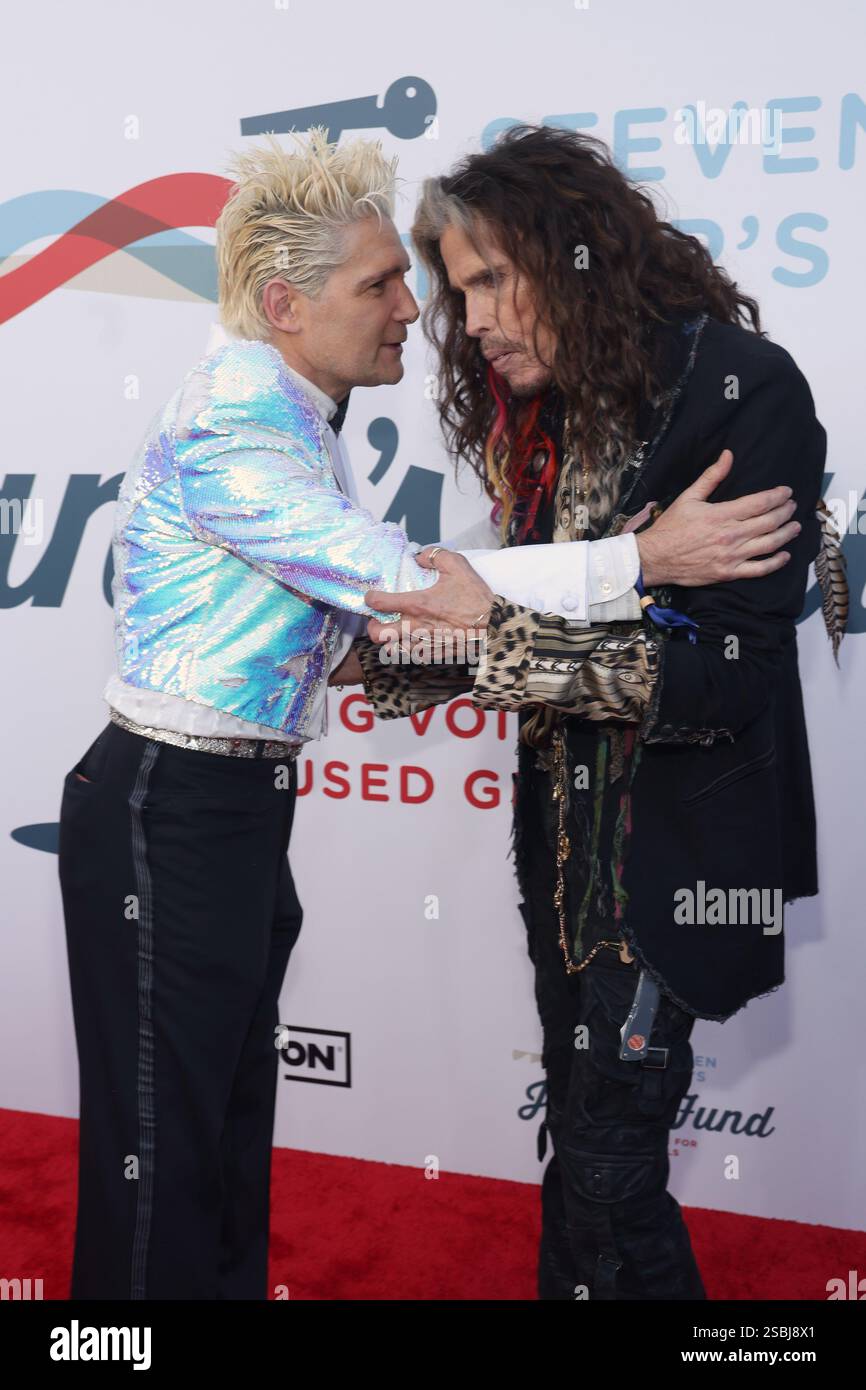 Corey Feldman and Steven Tyler attend the 6th Annual Jam For Janie ...
