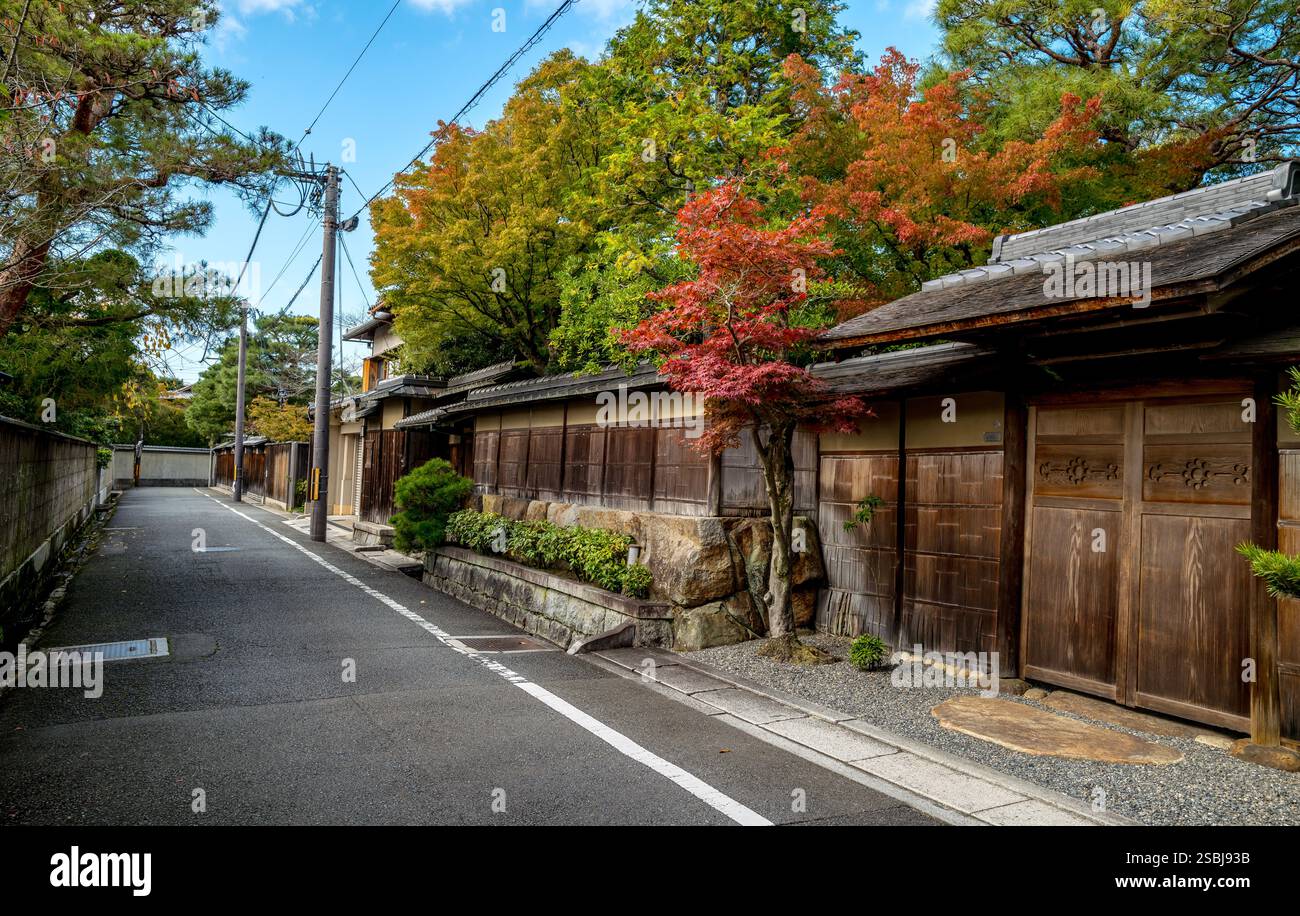 Street scene in the suburbs of Kyoto Japan Stock Photo - Alamy