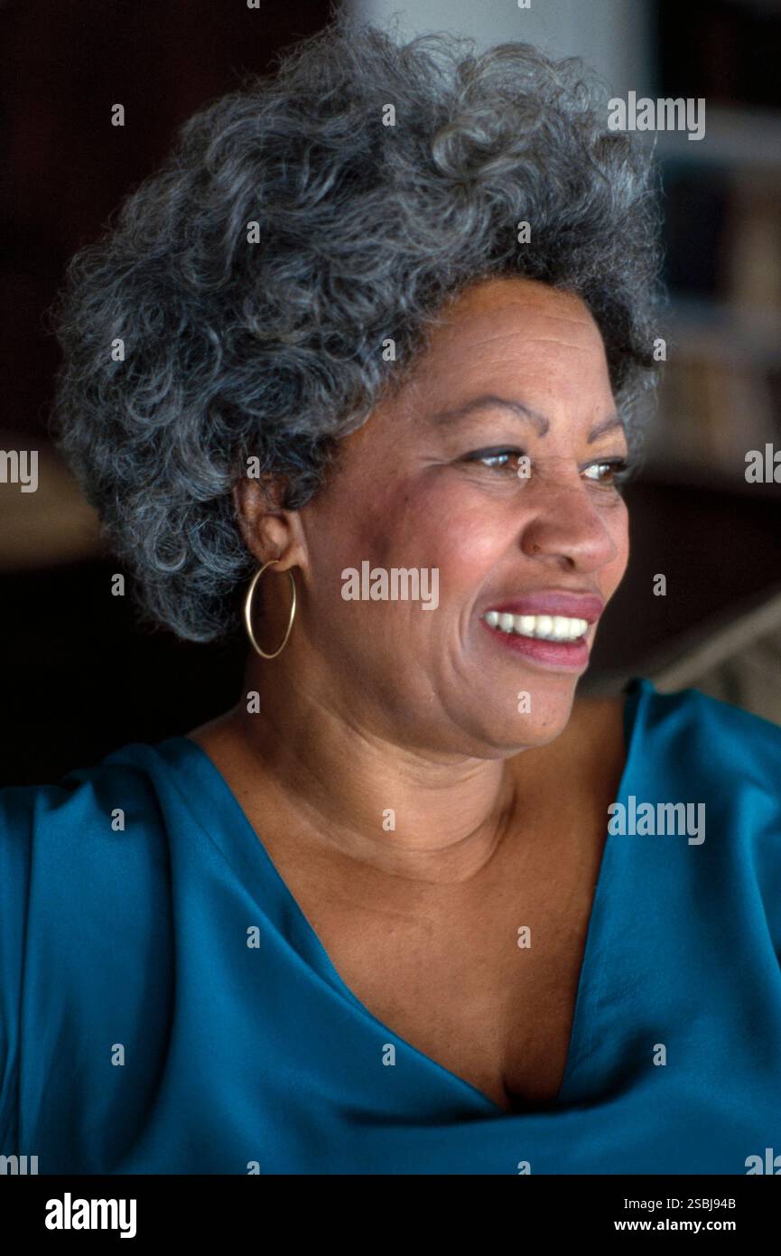 American writer Toni Morrison (1931-2019) in her upstate New York home ...