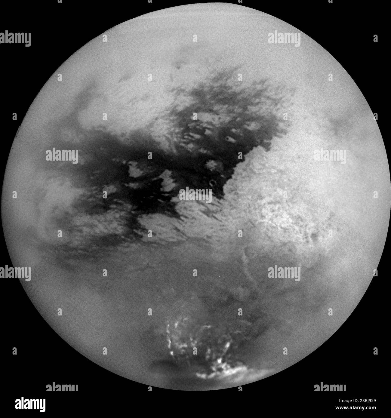 A mosaic of nine processed images recently acquired during Cassini's ...