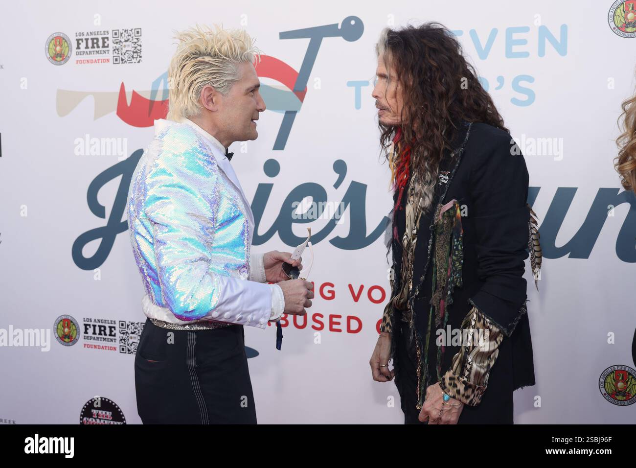 Corey Feldman and Steven Tyler attend the 6th Annual Jam For Janie ...