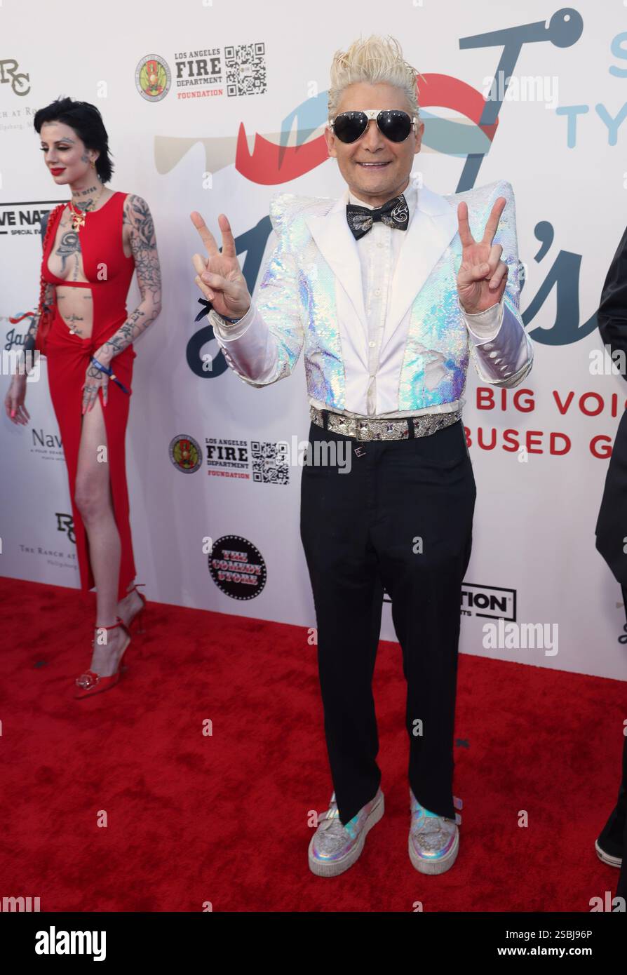 Adrien Skye and Corey Feldman attend the 6th Annual Jam For Janie GRAMMY Awards Viewing Party at ...