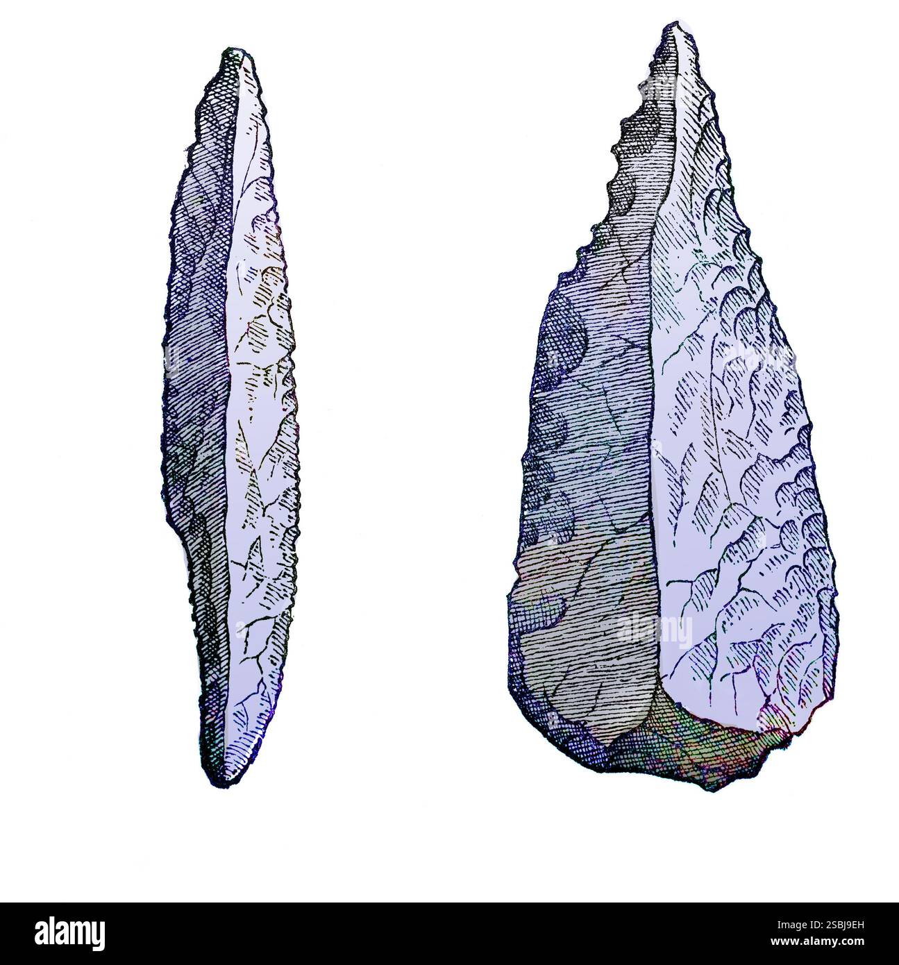 Flint Knife and Flint Hatchet, Stone Age Tools Stock Photo - Alamy