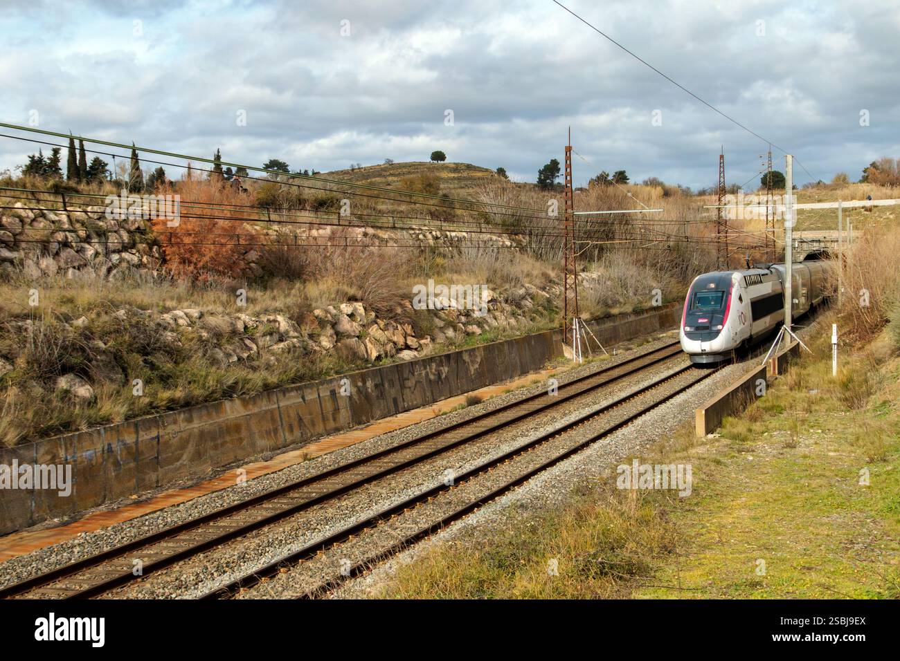 TGV Inoui train : Rail passenger transport between Beziers and Narbonne ...