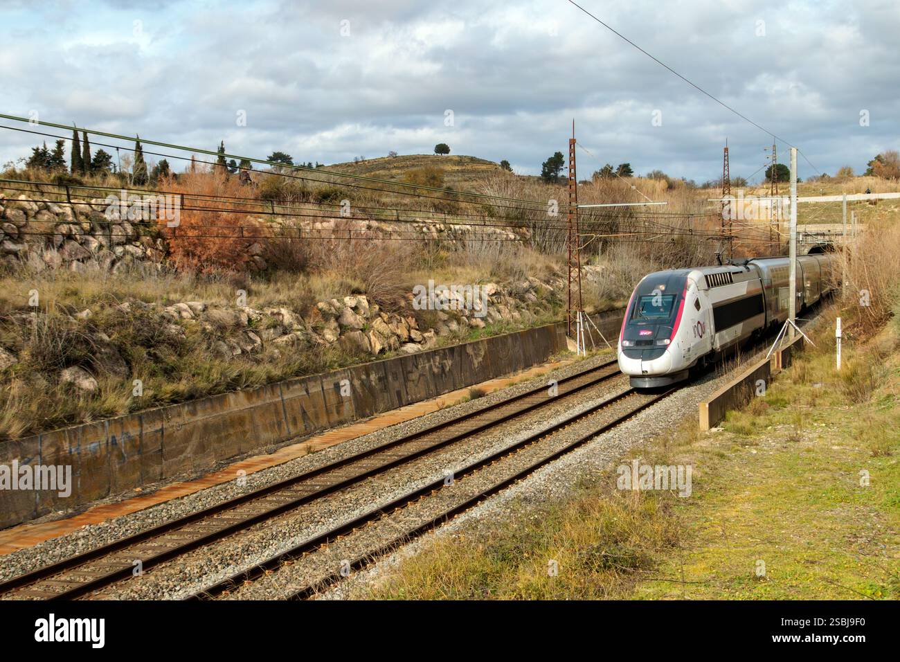 TGV Inoui train : Rail passenger transport between Beziers and Narbonne ...