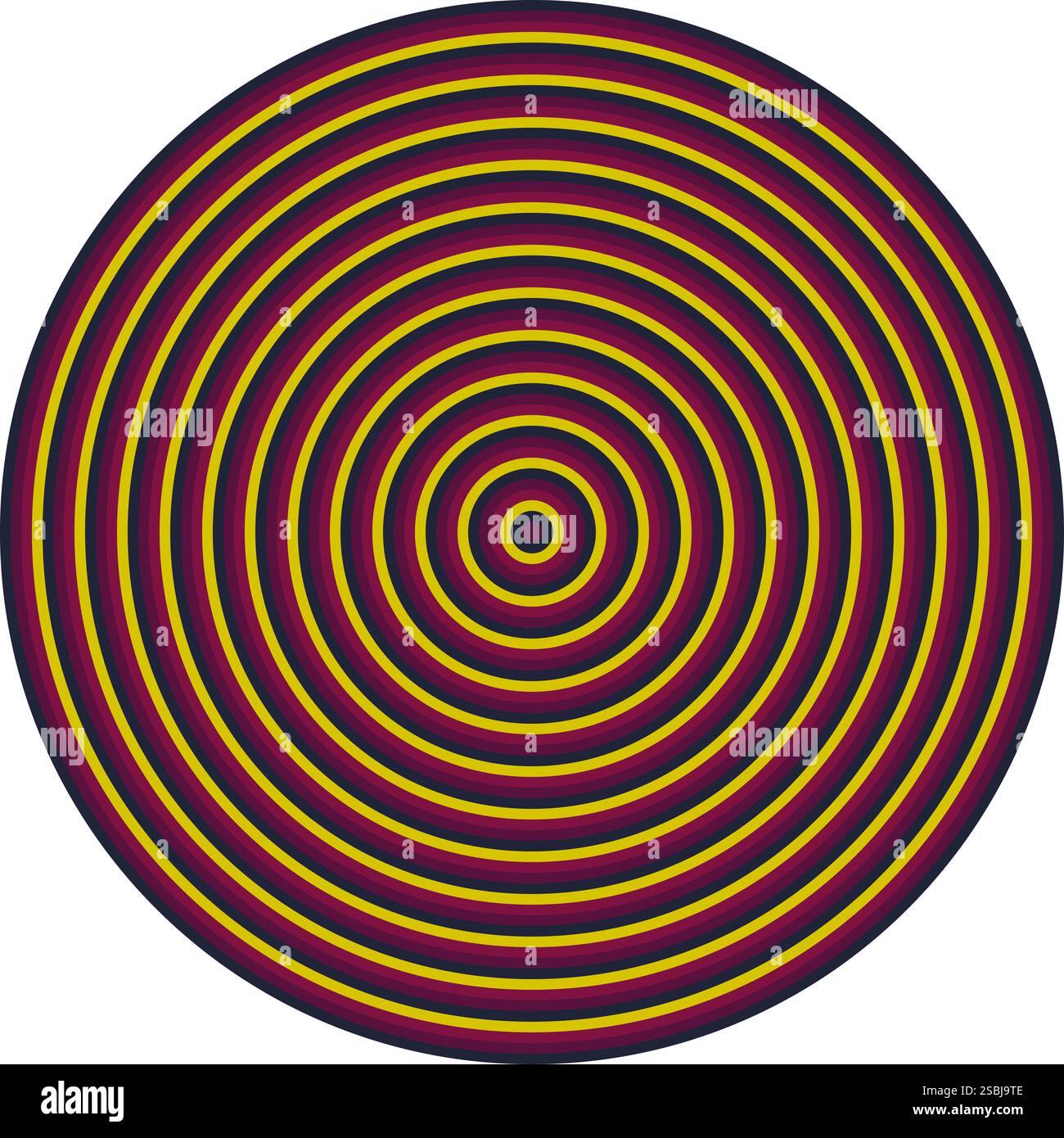 Visual effect created by navy blue, purple, wine red and yellow circles ...