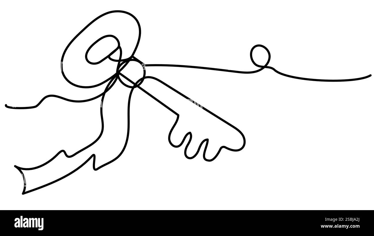 One line key drawing Cut Out Stock Images & Pictures - Alamy