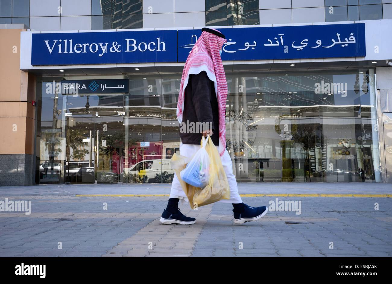 Riad, Saudi Arabia. 03rd Feb, 2025. A man walks past a store of the ...