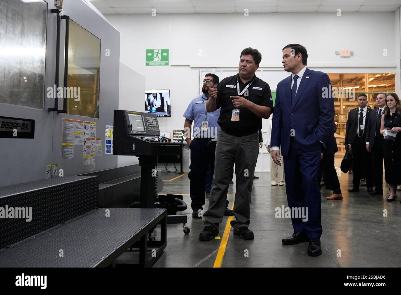 U.S. Secretary of State Marco Rubio, left, tours to the facilities of ...