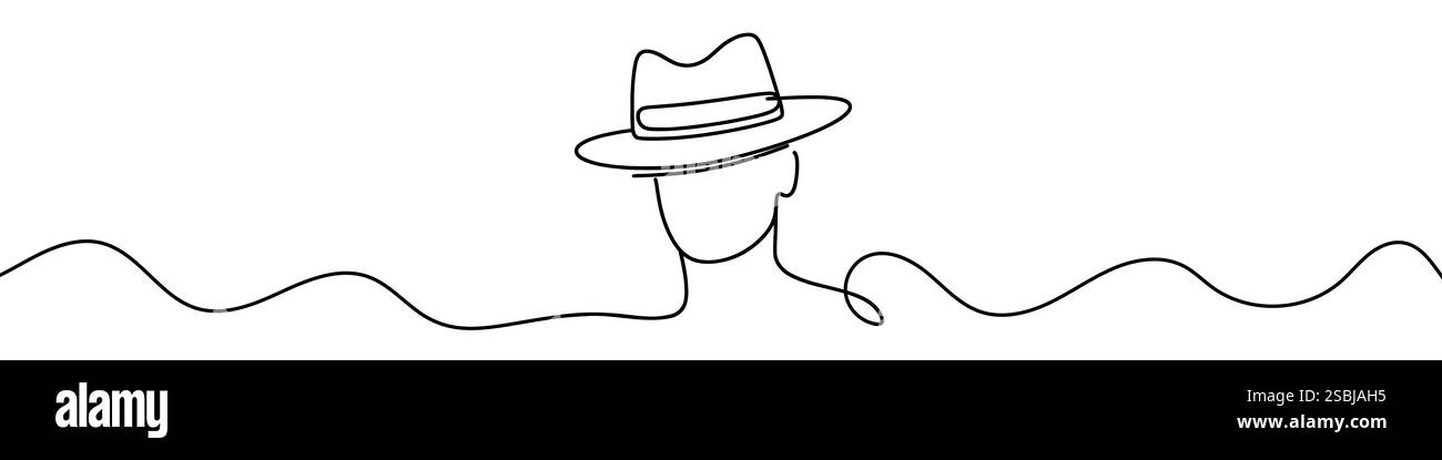 Minimalist vector illustration featuring a continuous line drawing of a ...