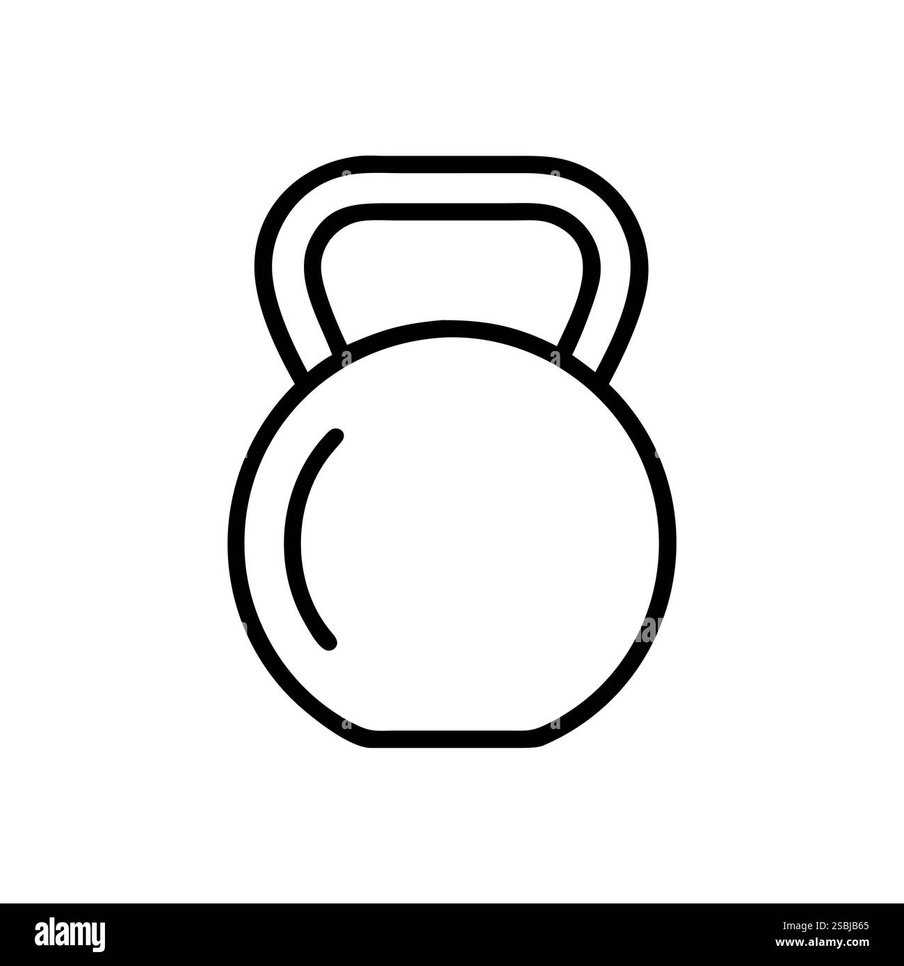 Kettlebell icon. Black linear icon of kettlebell for working out ...