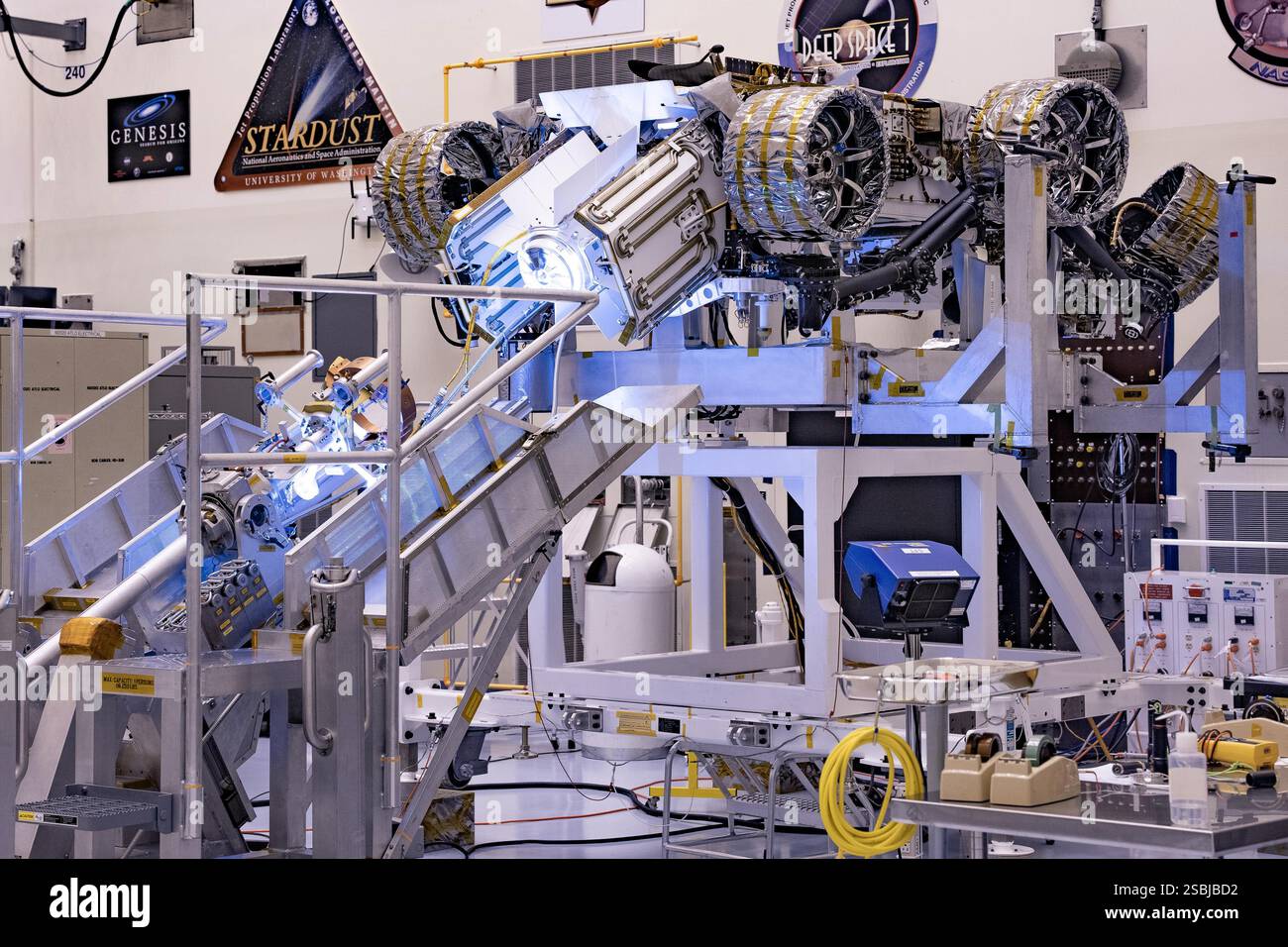 This image shows the Mars 2020 Perseverance rover being connected to ...