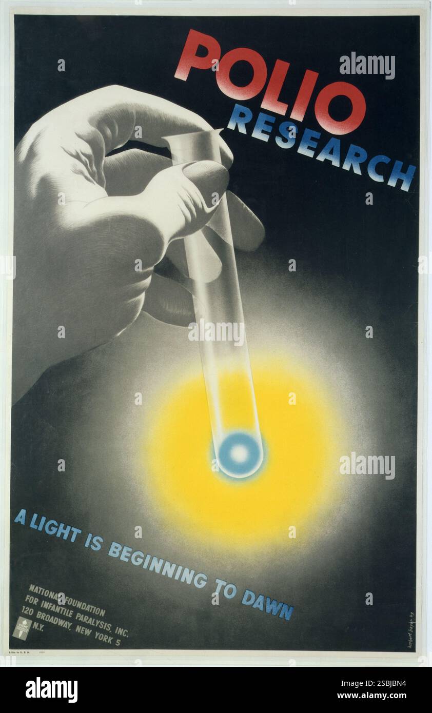 Polio research: a light is beginning to dawn. Poster by Herbert Bayer ...