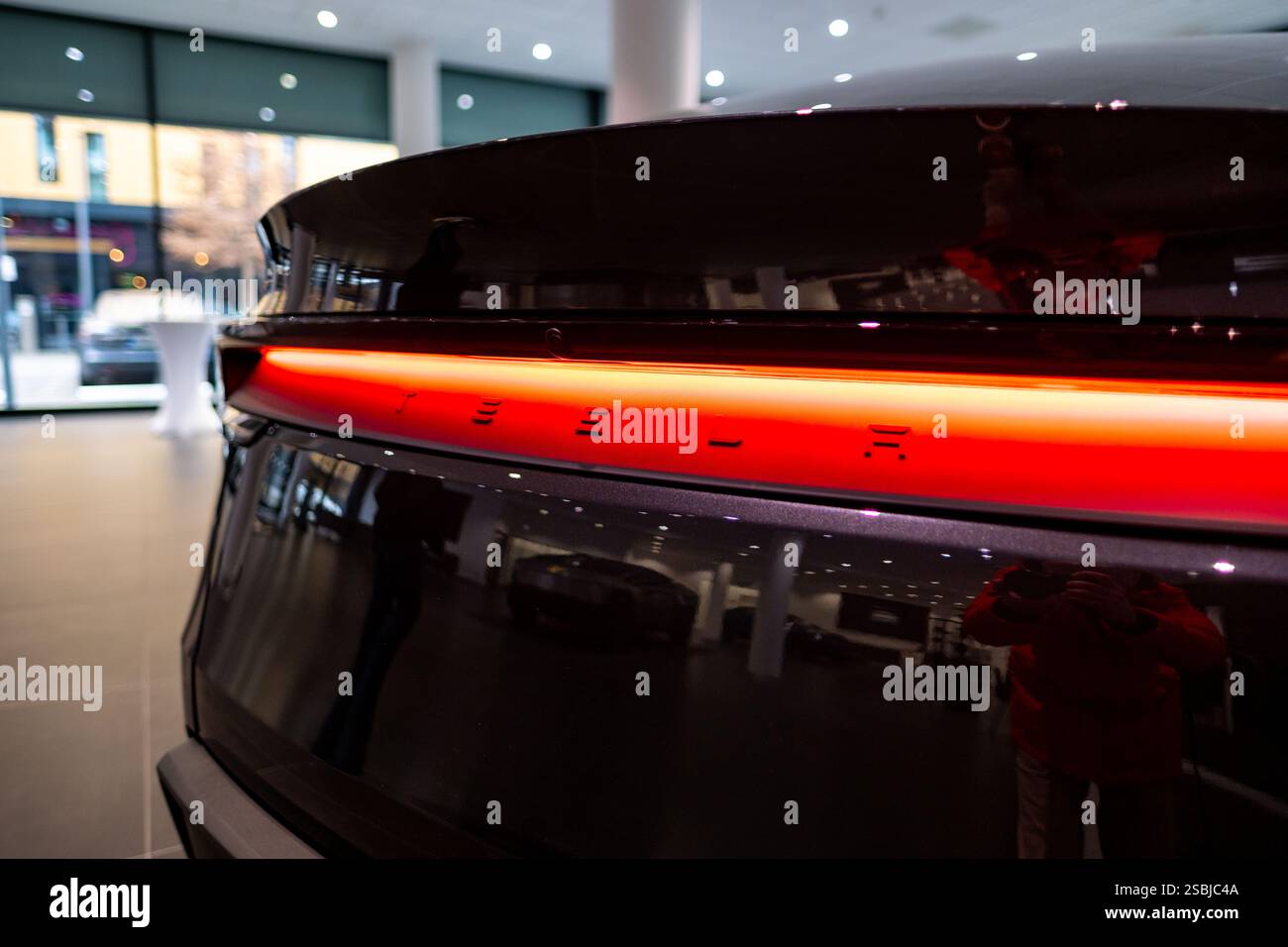 new Tesla car Model Y Juniper 2025 in Studio, black Metallic electric ...