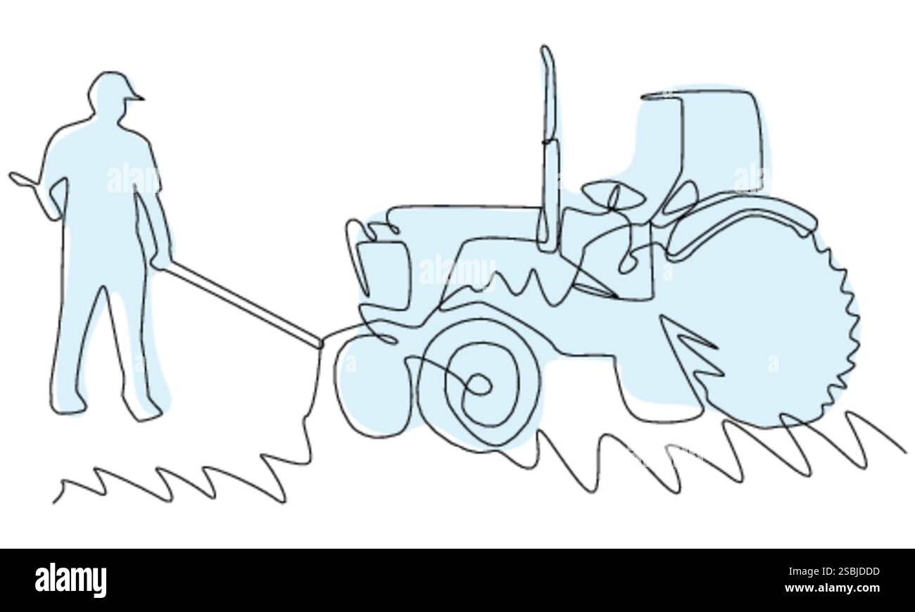 Soil preparation tractor Stock Vector Images - Alamy