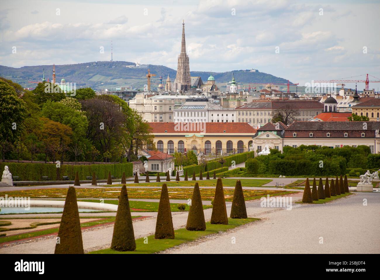 Scenic Vienna landscape with baroque and gothic architecture seen from ...