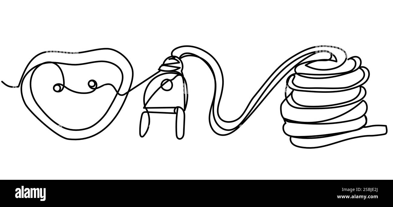 Electricity socket and plug in one line on a white background Stock ...