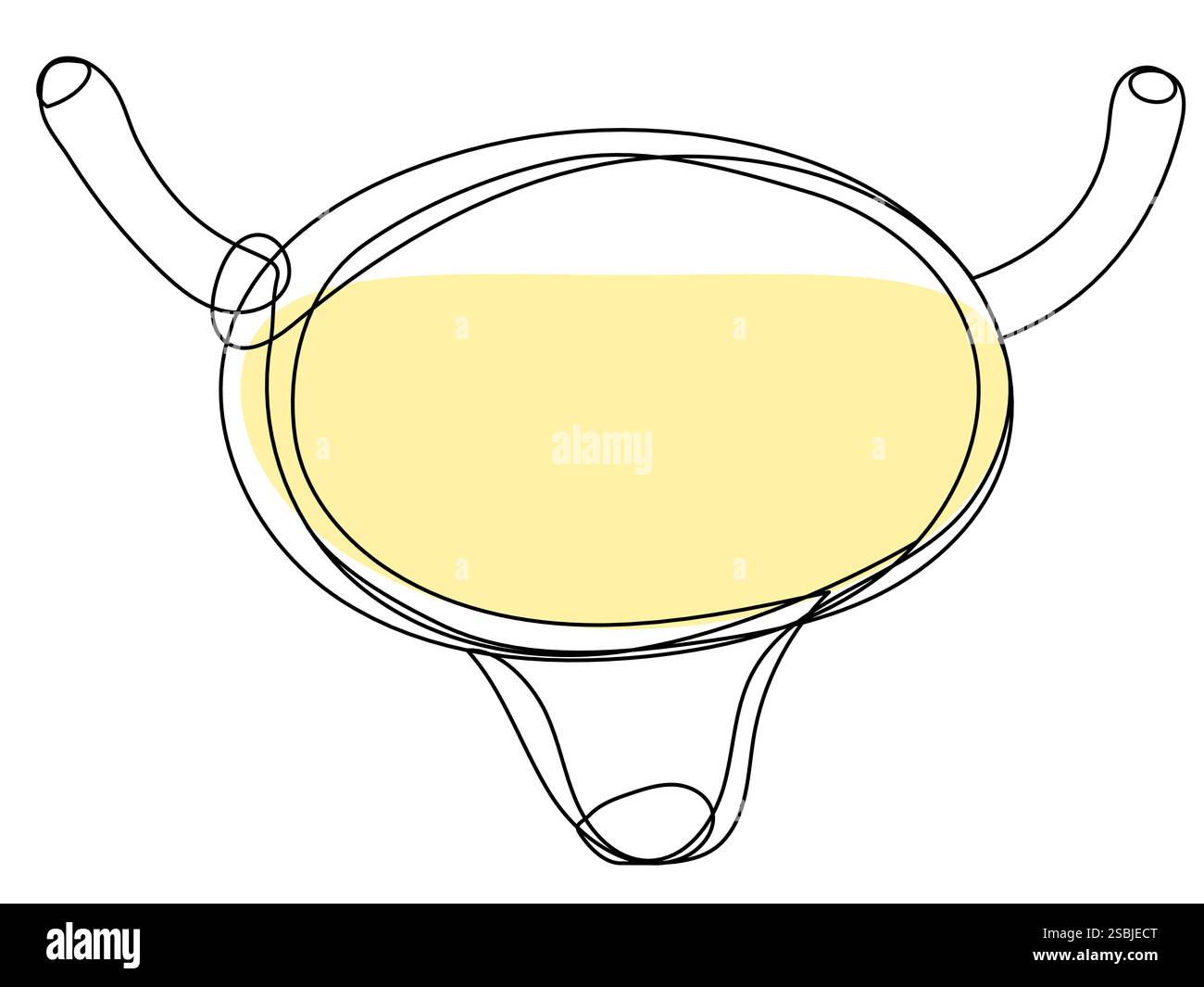Bladder in one line on a white background. Human internal organ concept ...