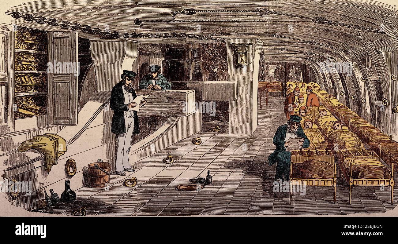 Interior of the Belleisle Hospital ship in Faro sound during the ...