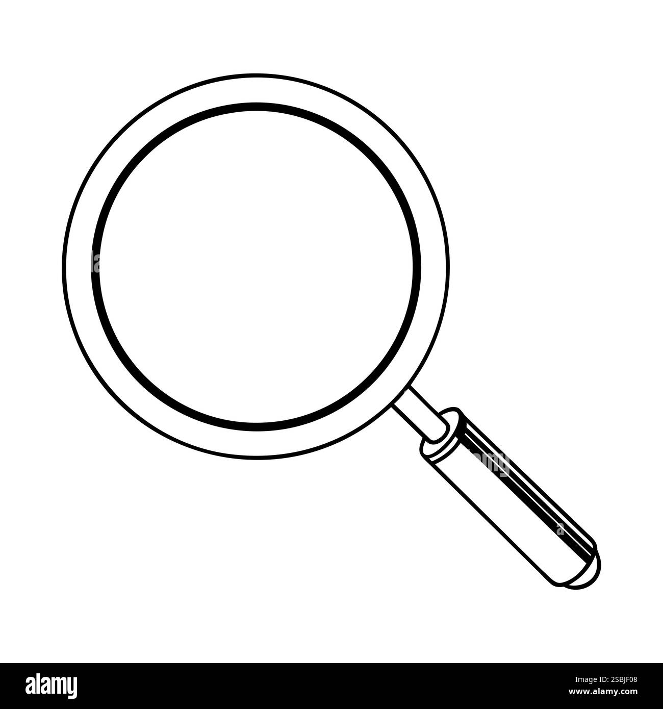 Magnifying glass icon. Black hand drawn icon of magnifying glass ...