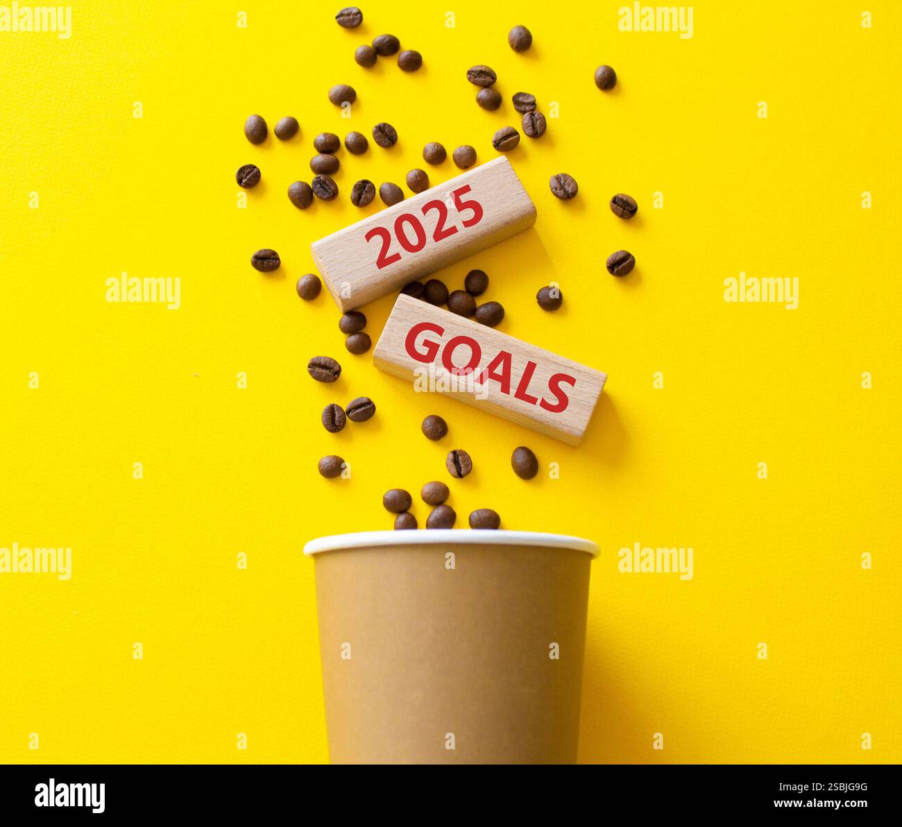 2025 Goals symbol. Concept word 2025 Goals on wooden blocks. Beautiful ...