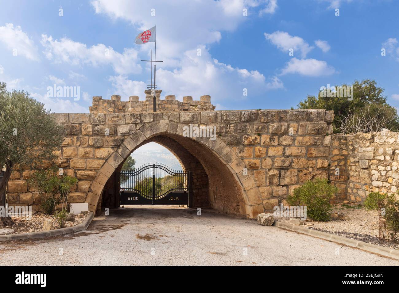 Mount Tabor, Israel – February 3, 2025: The entrance to the Church of ...
