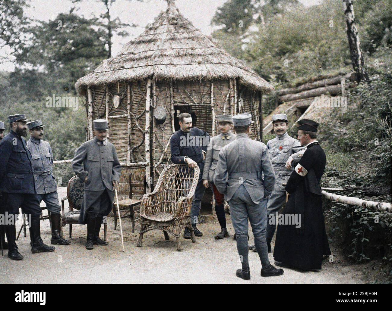 Group of officers at the outposts, Le Hamel, Somme, Picardy, France ...