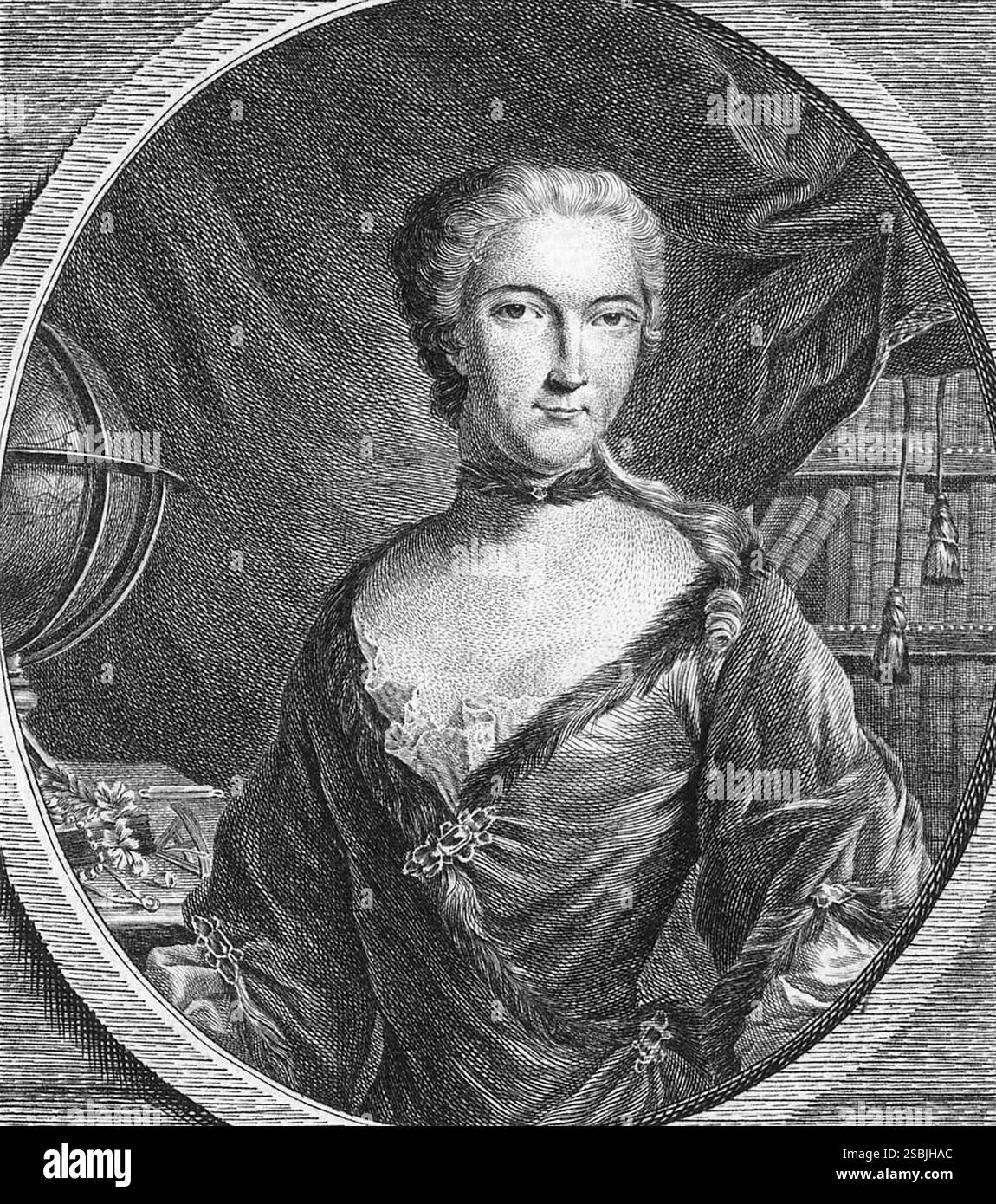 Engraving of Gabrielle Emilie de Breteuil, Marquise du Chatelet, by ...