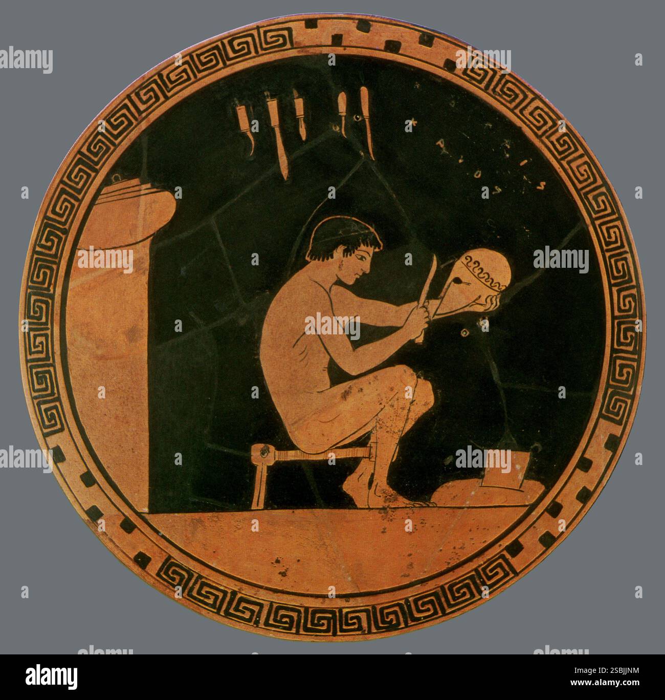 Ancient greek art of slave training and practicing in his trade as an ...