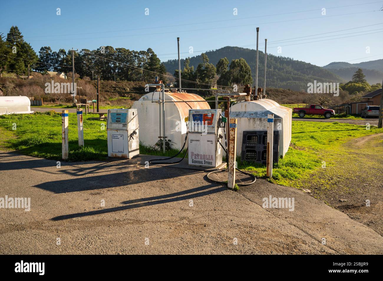 The only gas station in Petrolia California at the Lost Coast Stock ...