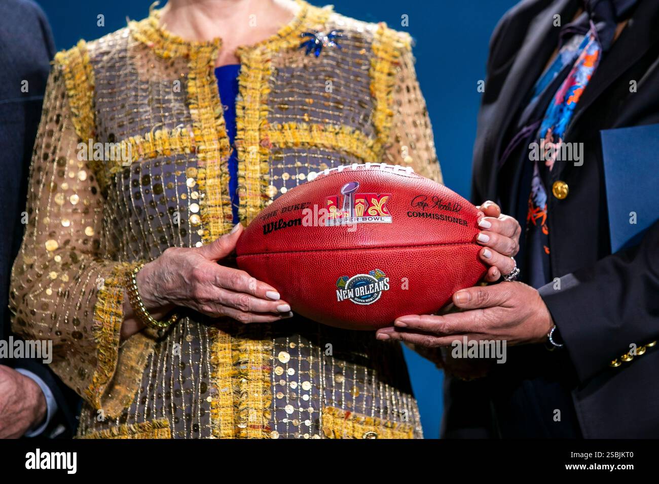 New Orleans, Louisiana, USA. 2rd February, 2025. Gayle Benson holds ...