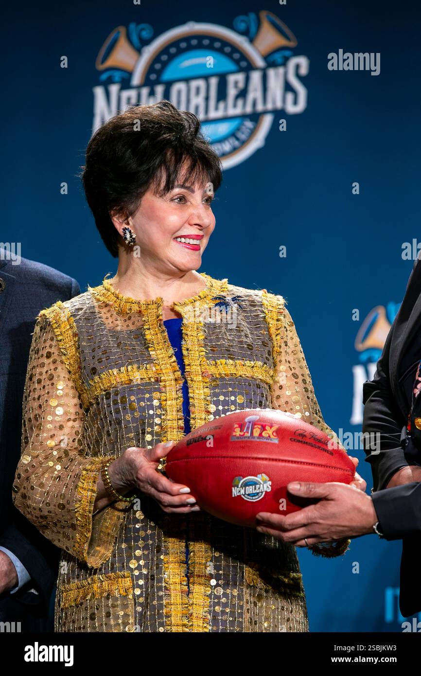 New Orleans, Louisiana, USA. 2rd February, 2025. Gayle Benson holds ...