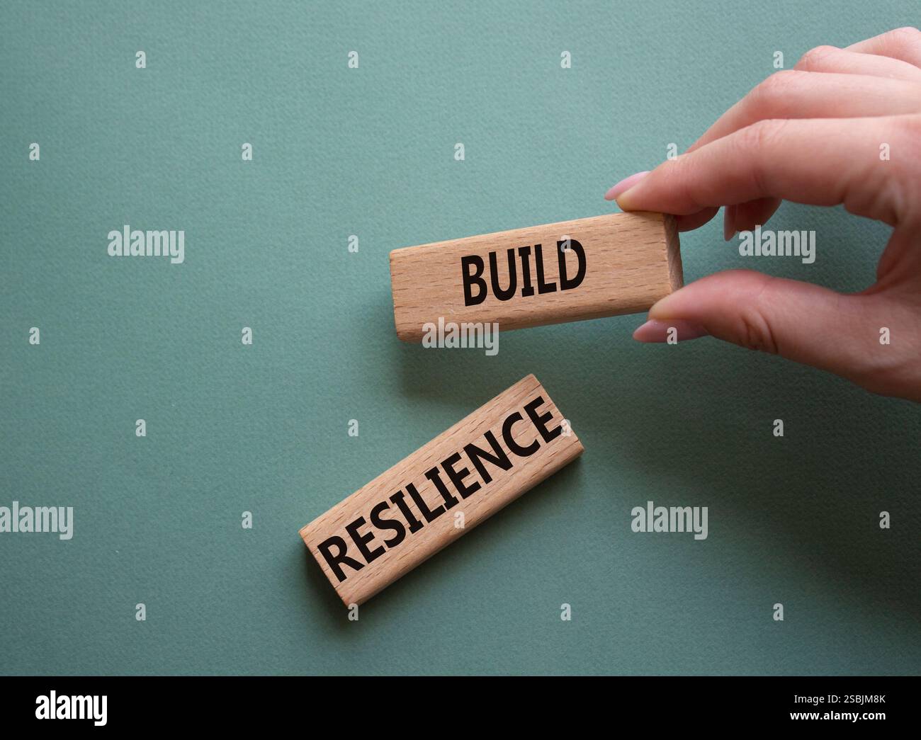 Build resilience symbol. Wooden blocks with words Build resilience ...