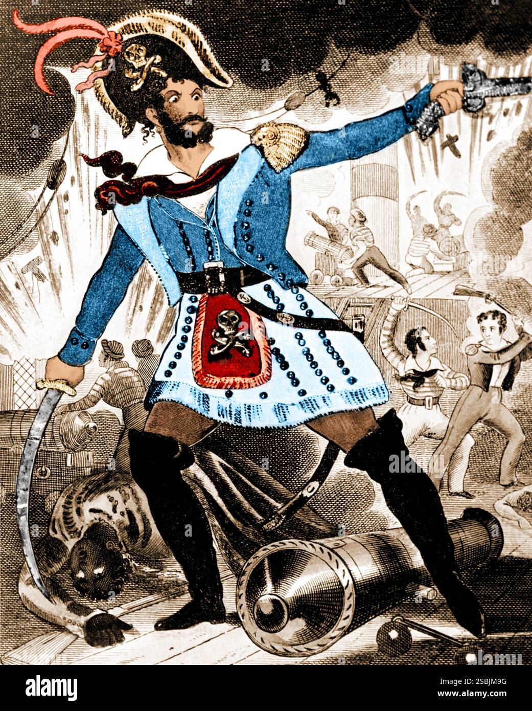Engraving depicting Jones as a pirate. John Paul Jones (1747-1792) was ...