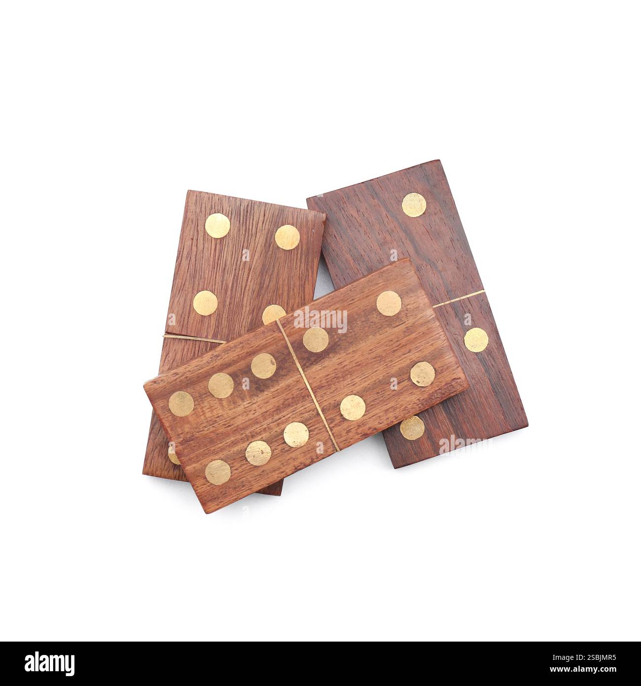 Wooden dominos blocks on white background Stock Photo - Alamy