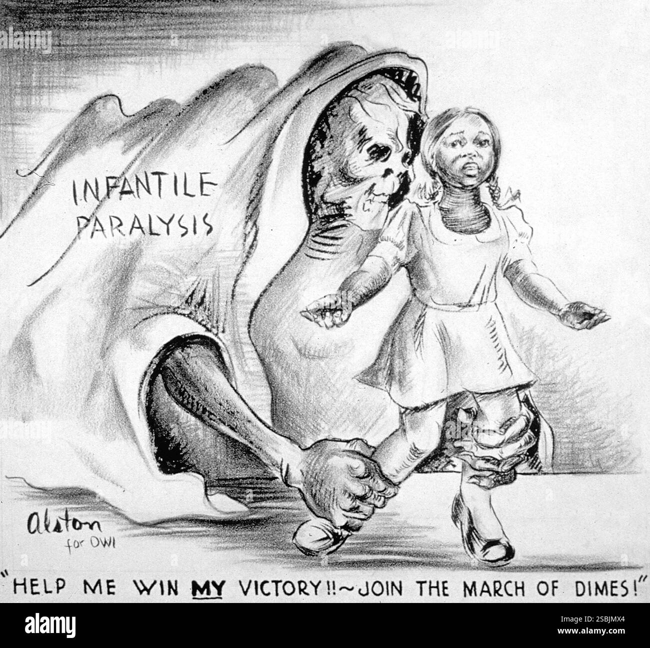 Help me win MY victory -- Join the March of Dimes! Illustration showing ...