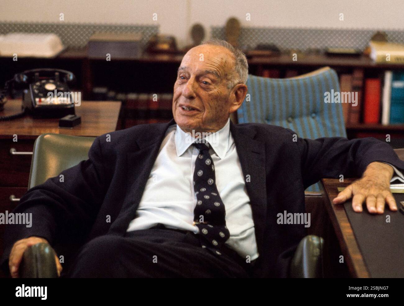 Robert Moses (1888-1981) in his office on Randall Island, New York City ...