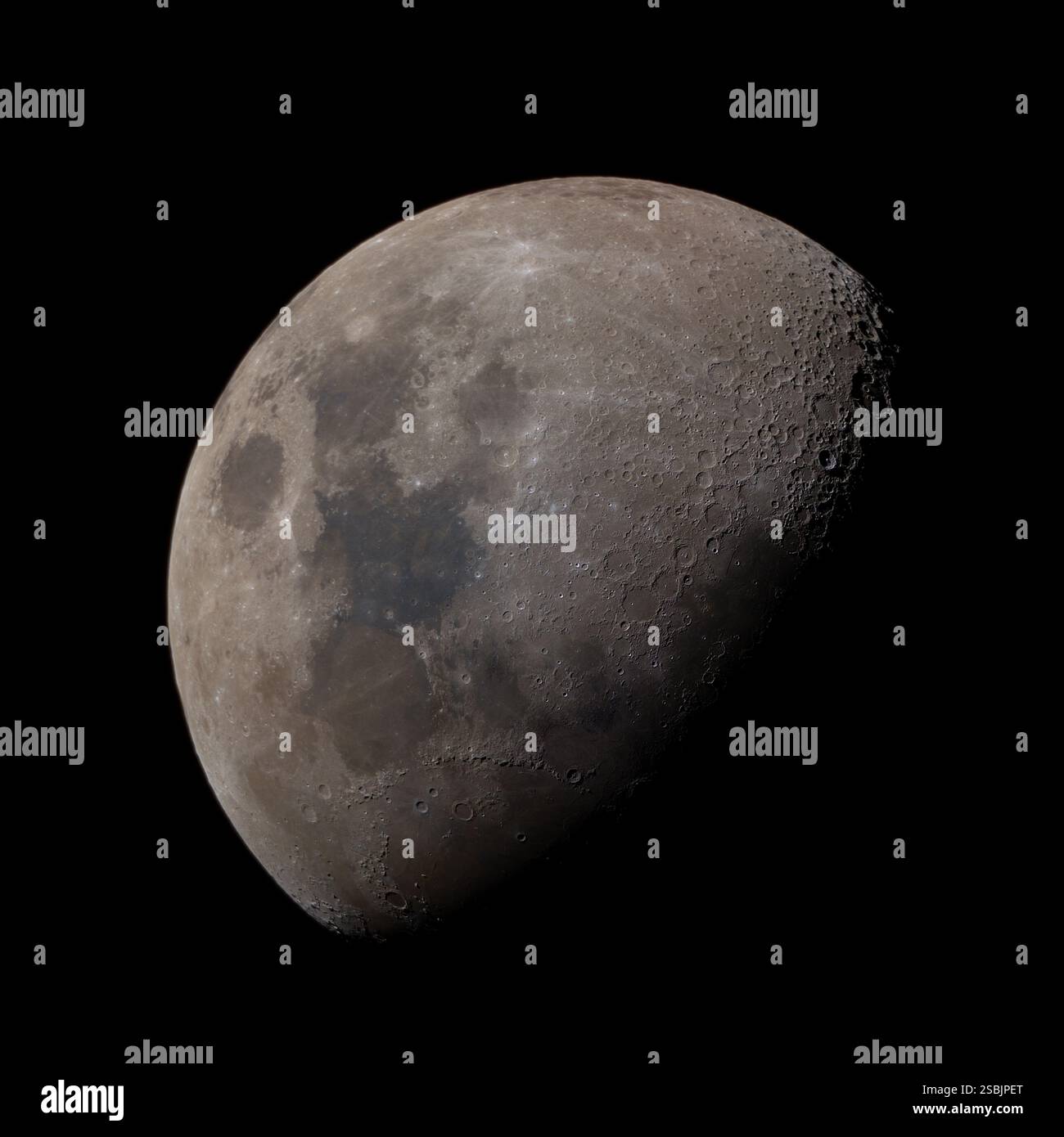 HD image of the moon in Waxing Gibbous phase with elements colors Stock ...
